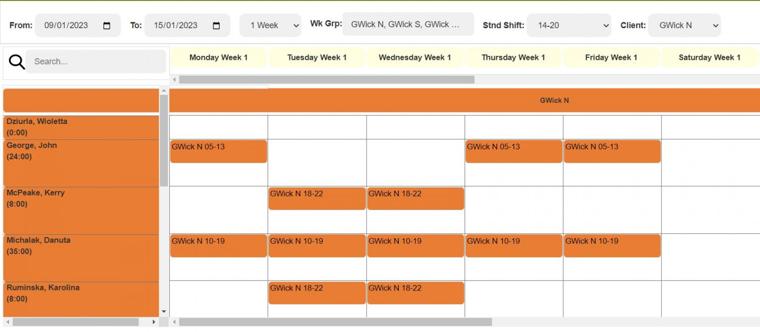 web browser-based rota management software – easyLog staff scheduling ...