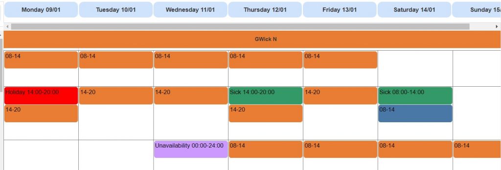 web browser-based rota management software – easyLog staff scheduling ...